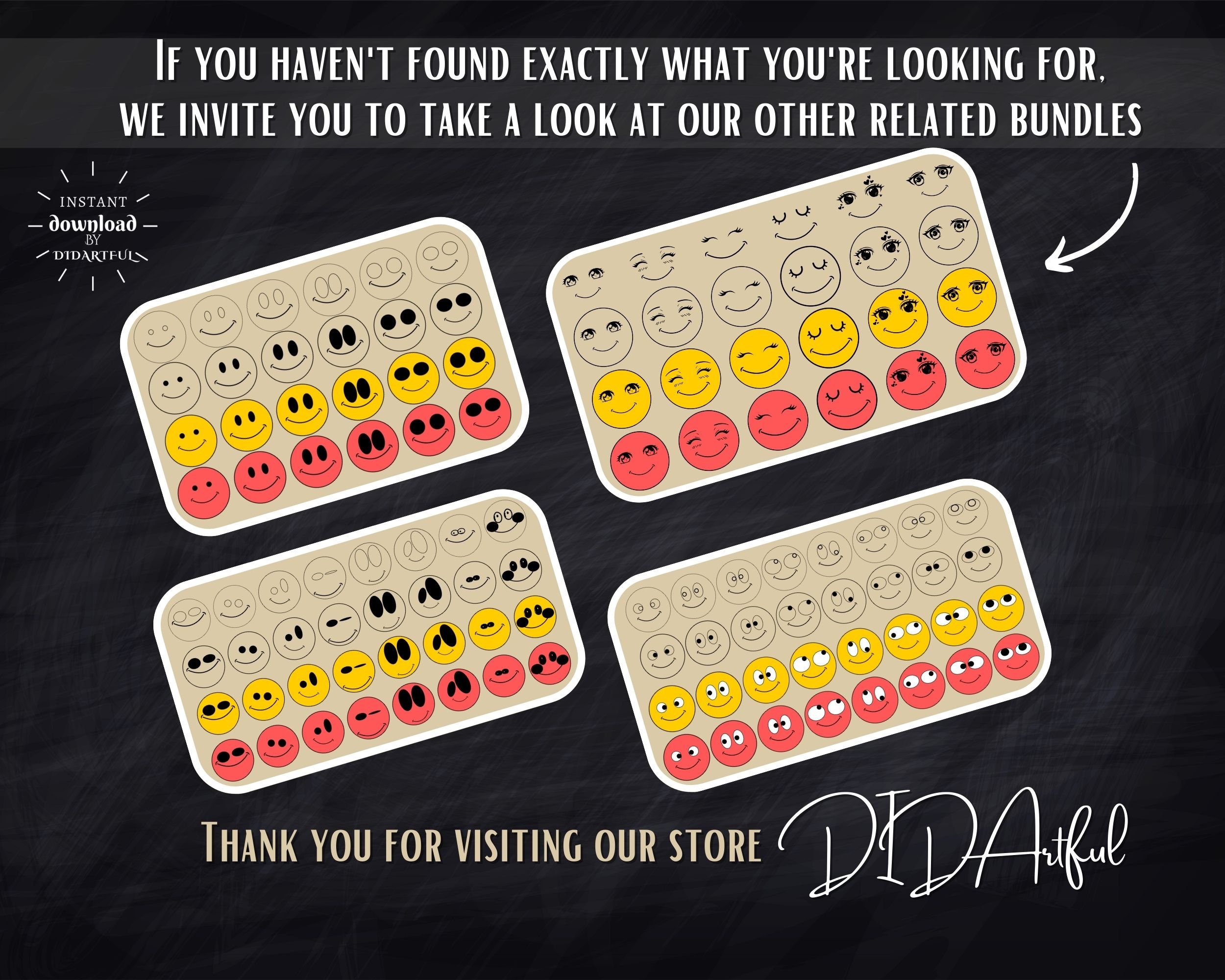 Smiley Face SVG Bundle, Spread Love With These Fun Smileys, Heart Eyes ...