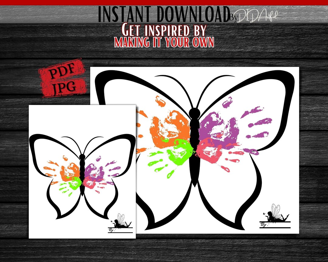 Silhouette Butterfly Handprint/footprint Keepsake, Butterfly Craft ...