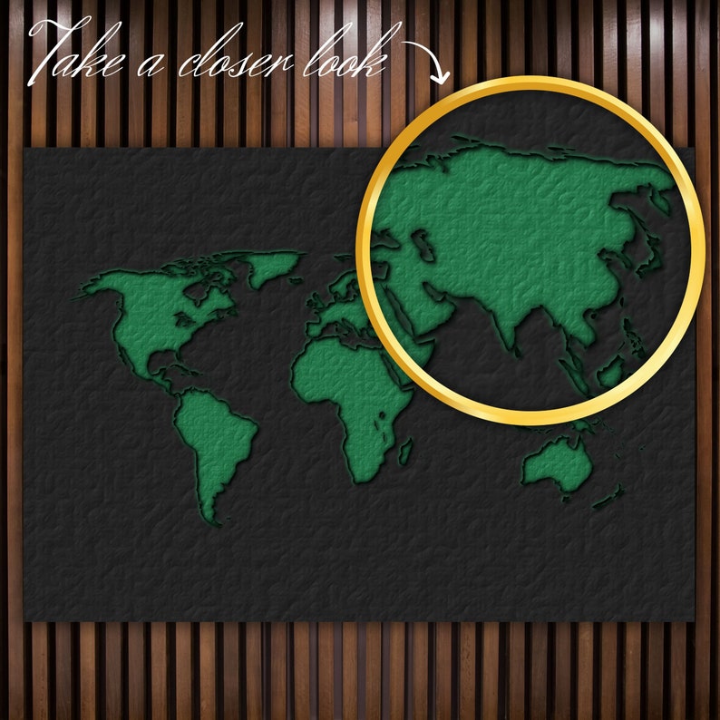 World Map Poster, World Map, Digital Print Detailed Textured World Map ...