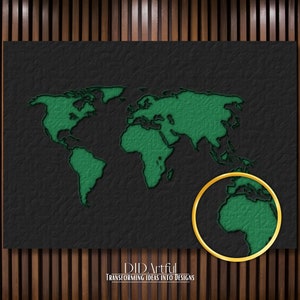 World Map Poster, World Map, Digital Print Detailed Textured World Map ...