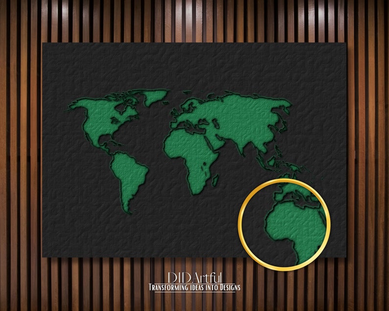World Map Poster, World Map, Digital Print Detailed Textured World Map ...
