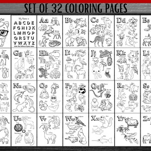 Alphabetic Animals Coloring Pages, A Fun and Educational Activity for ...