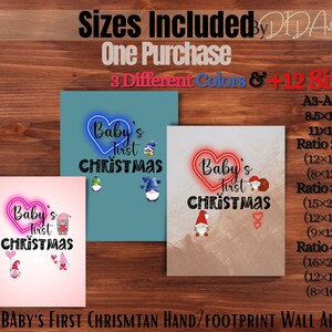 Baby's First Christmas Handprint Footprint Craft - Etsy