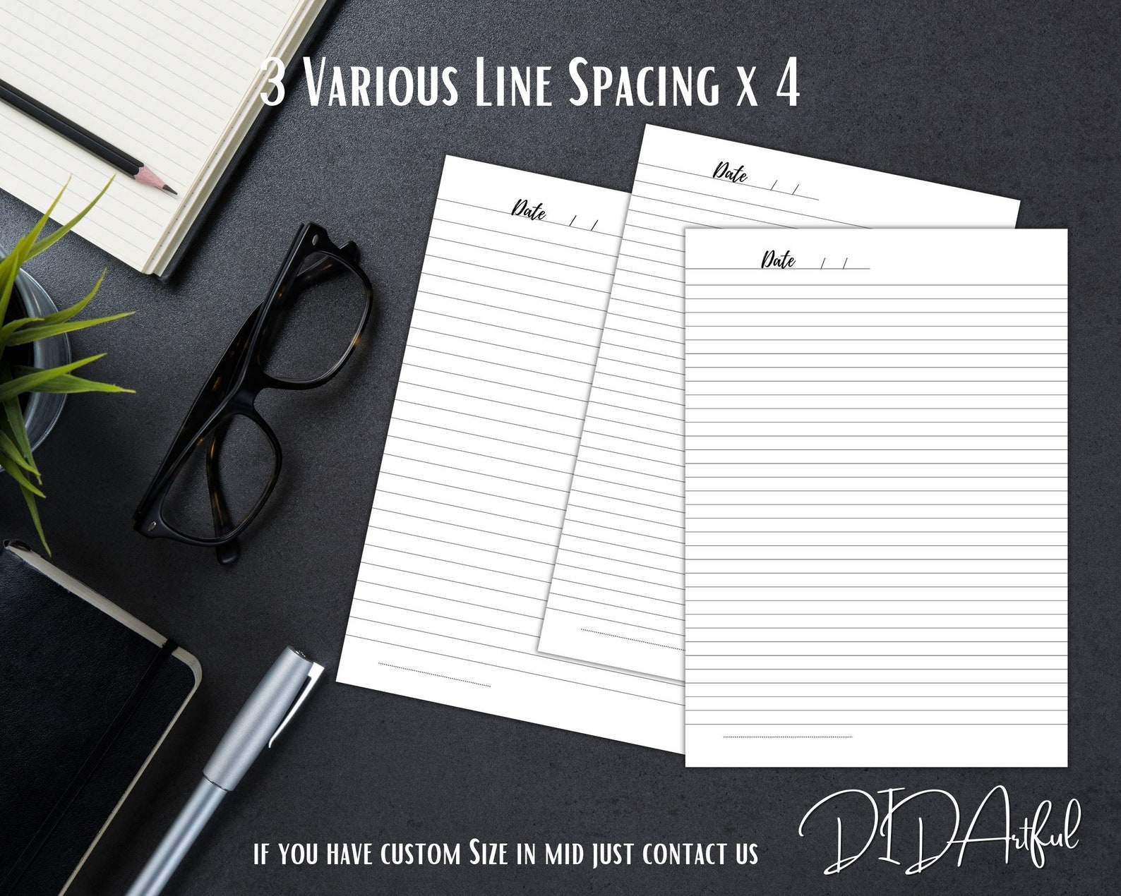 Printable Lined Paper Sheets, Instant Download, Writing Paper, Wide ...