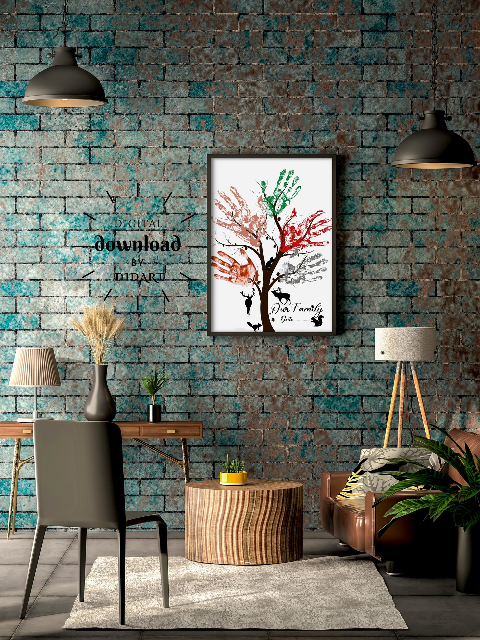 Family Tree Handprint Keepsake, Art Craft DIY Handprint for Kids, Baby ...