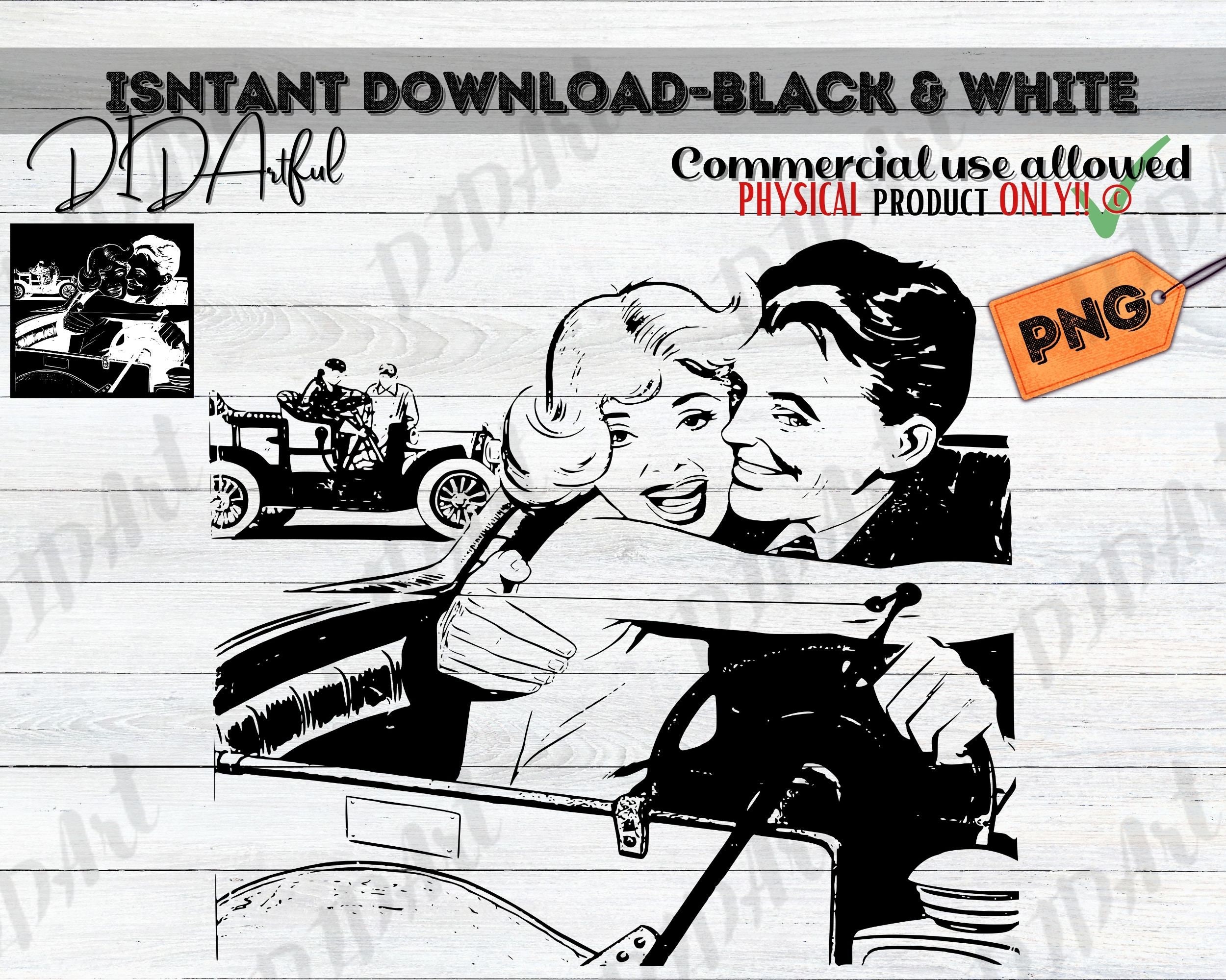 Vintage Comics Romance PNG Retro1950s Couple INSTANT - Etsy UK