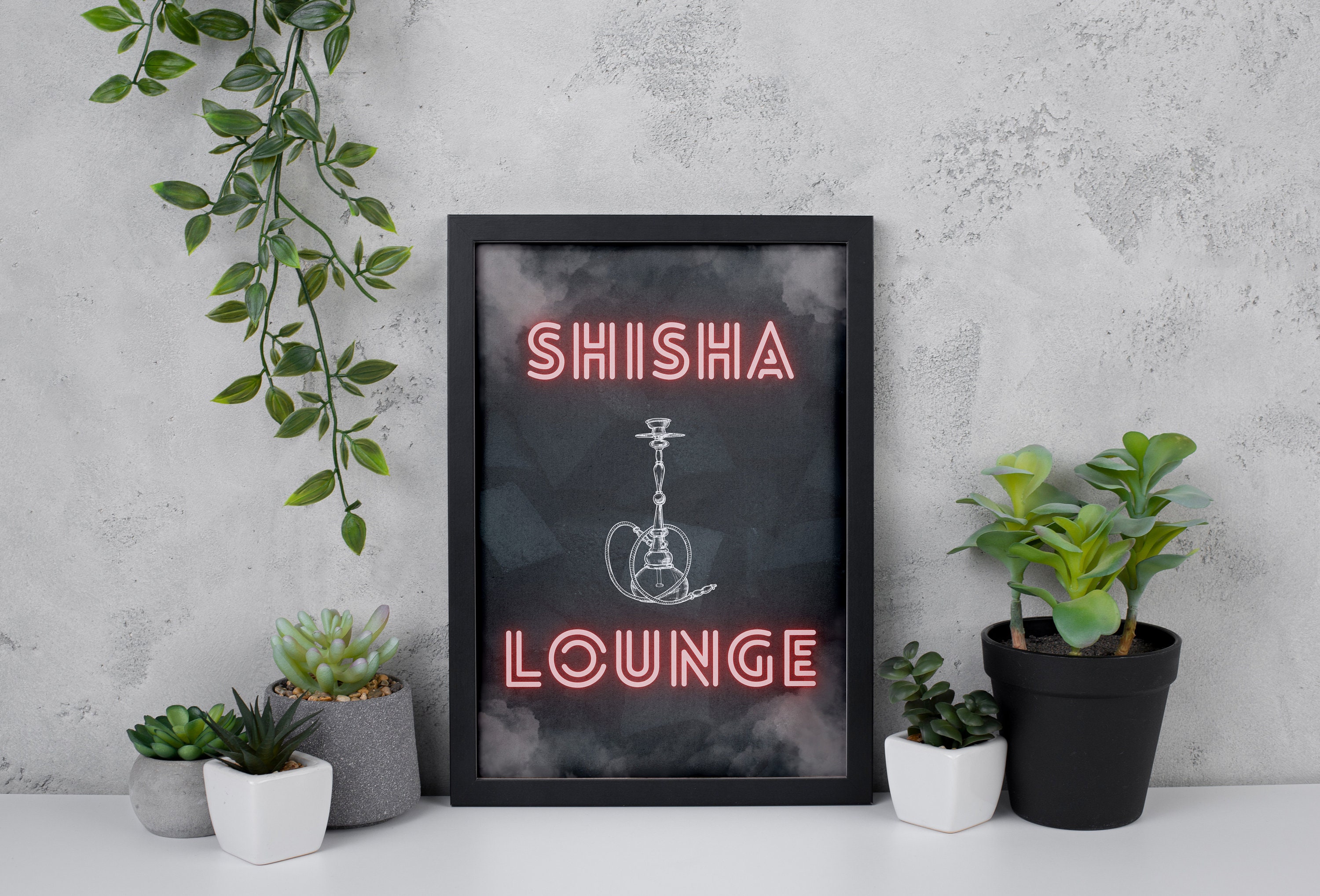 Shisha Lounge Poster / Semi-matt Vape Smoke Hookah Mural for Home, Your ...