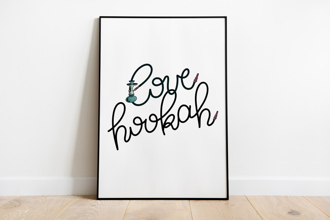 Love Hookah Poster / Semi-matt Vape Shisha Lounge Mural for Home, Your ...