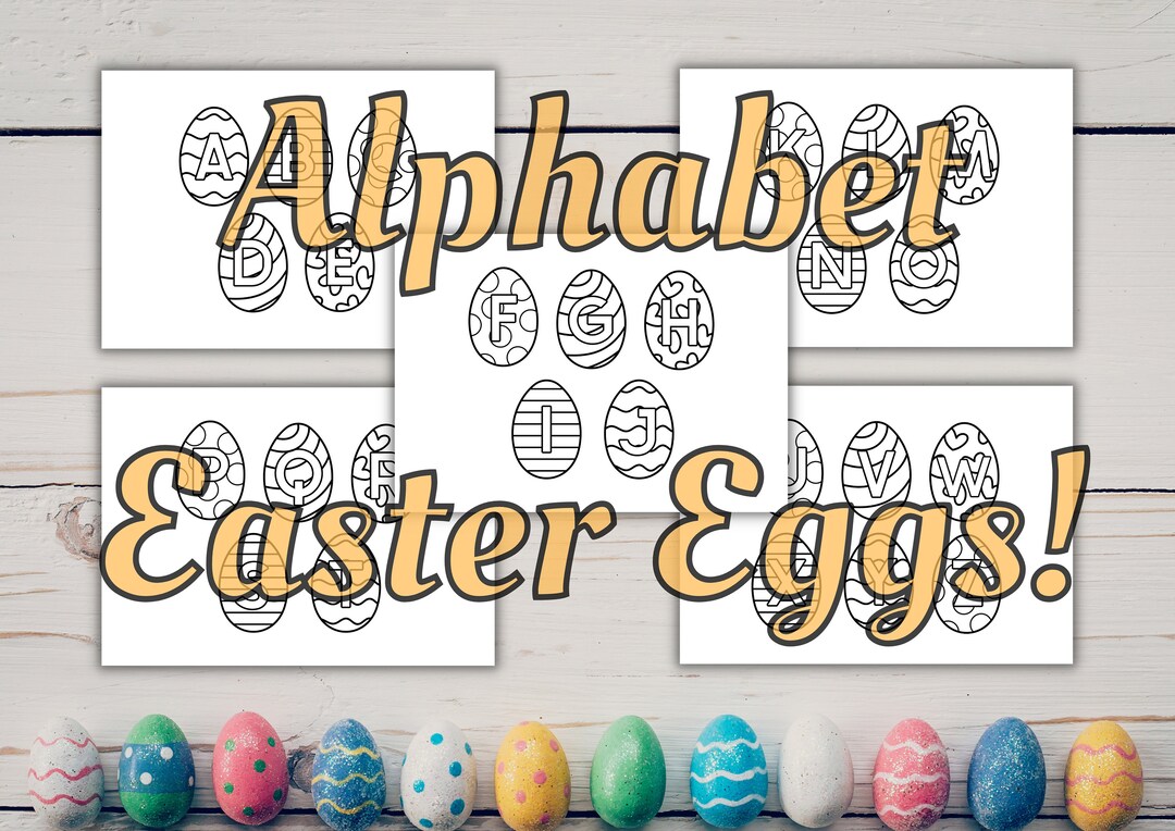 Alphabet Letters Easter Eggs Printable Coloring Pages as a Gift Idea ...