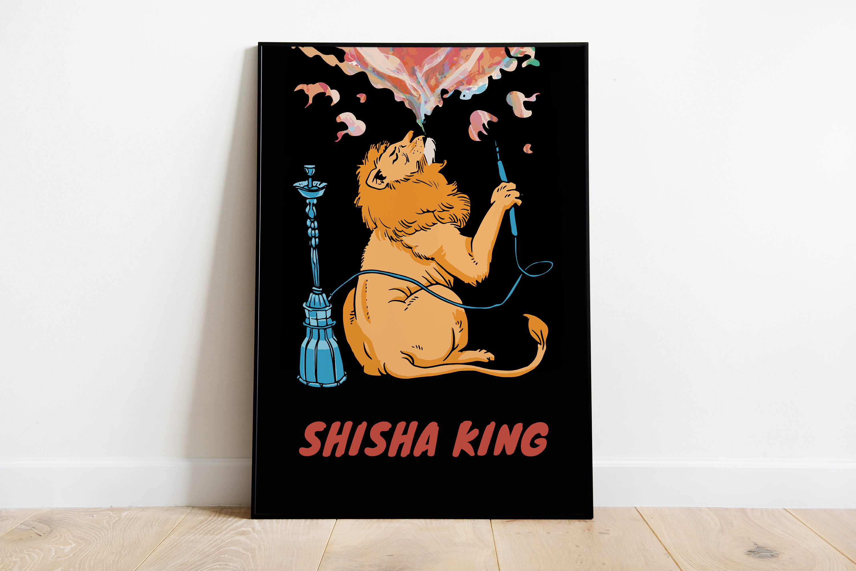 Shisha King Lion Poster / Semi-matt Hookah Lounge Mural for Home, Your ...