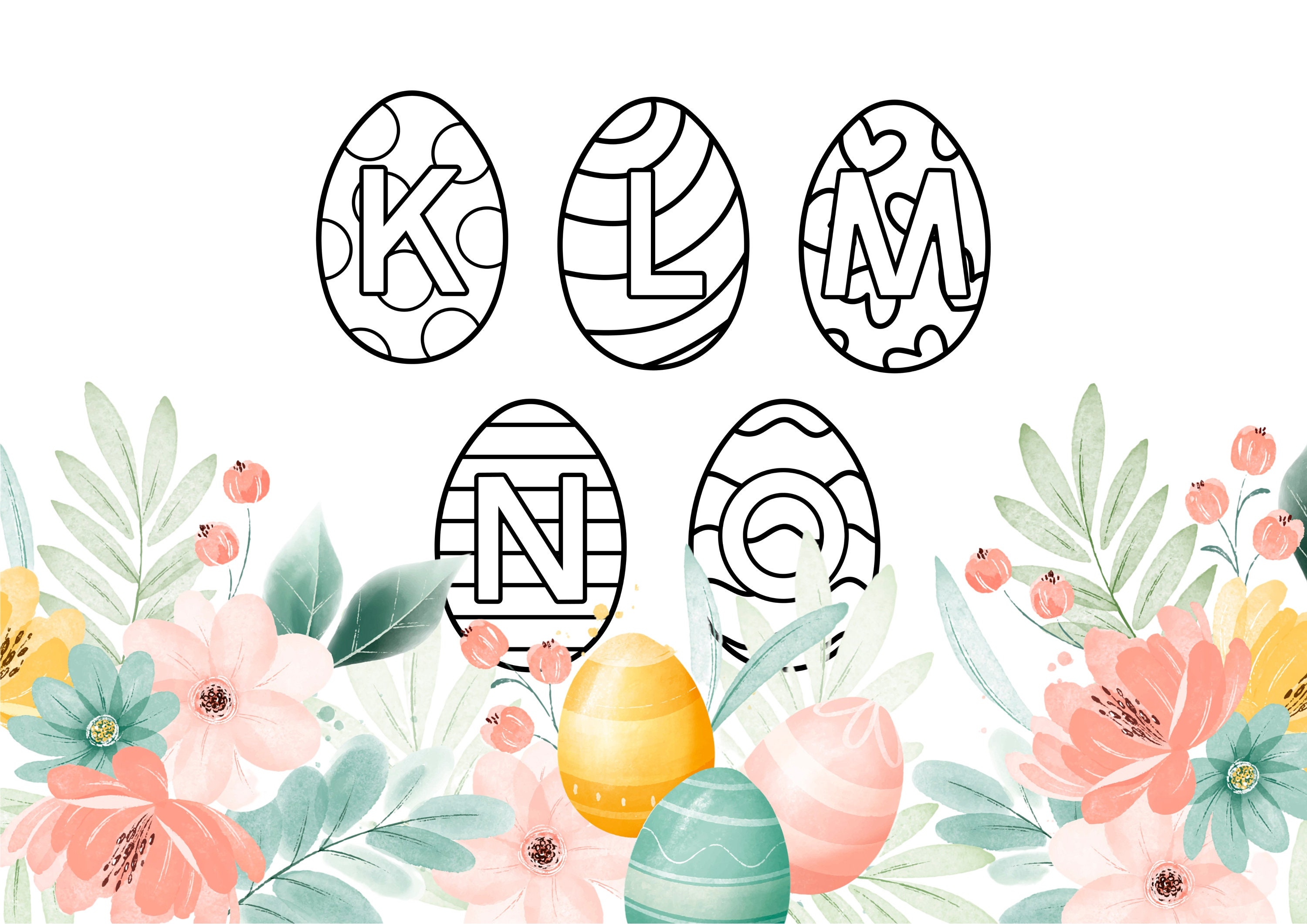 Alphabet Letters Easter Eggs - Printable Coloring Pages as a Gift Idea ...