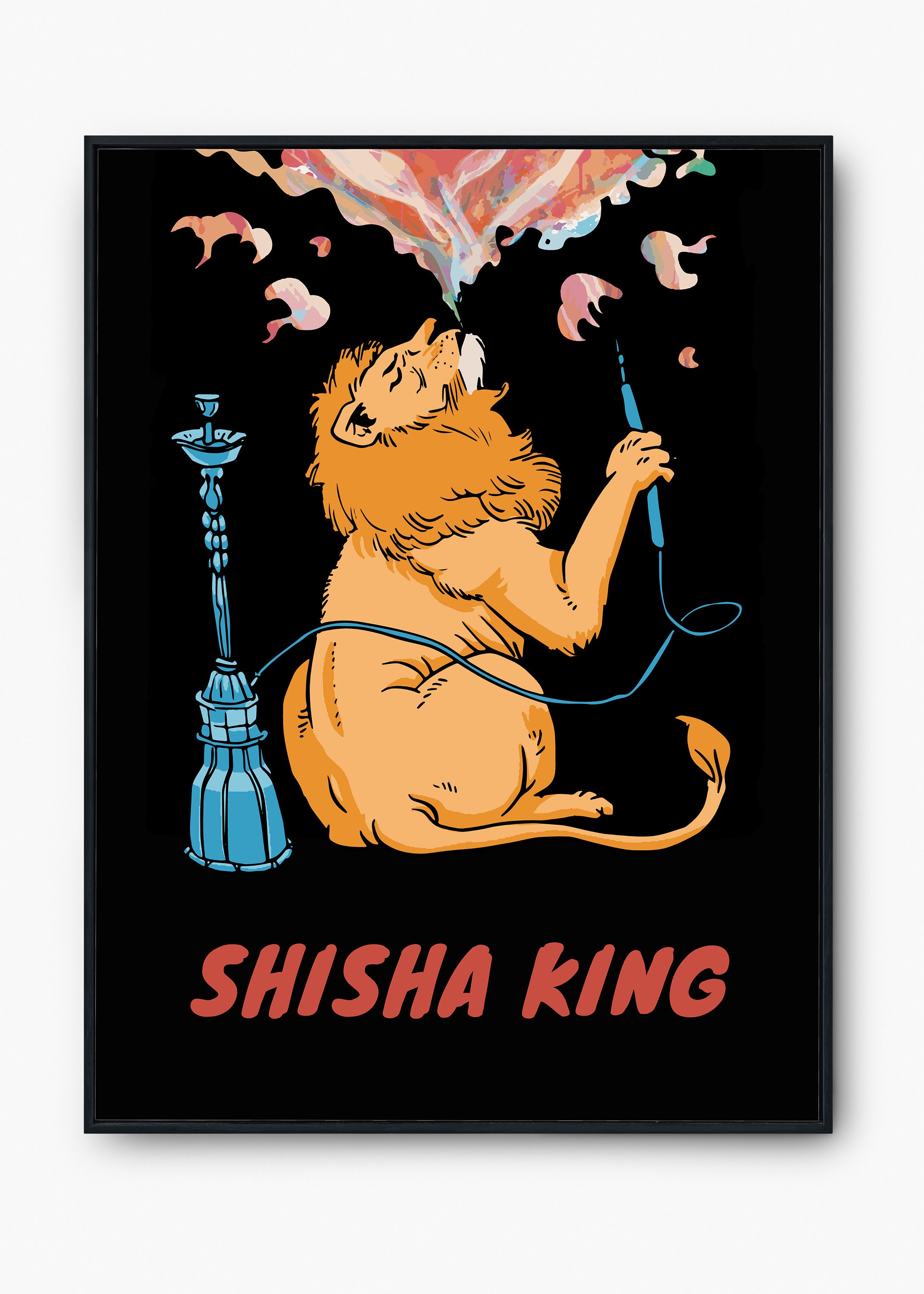 Shisha King Lion Poster / Semi-matt Hookah Lounge Mural for Home, Your ...