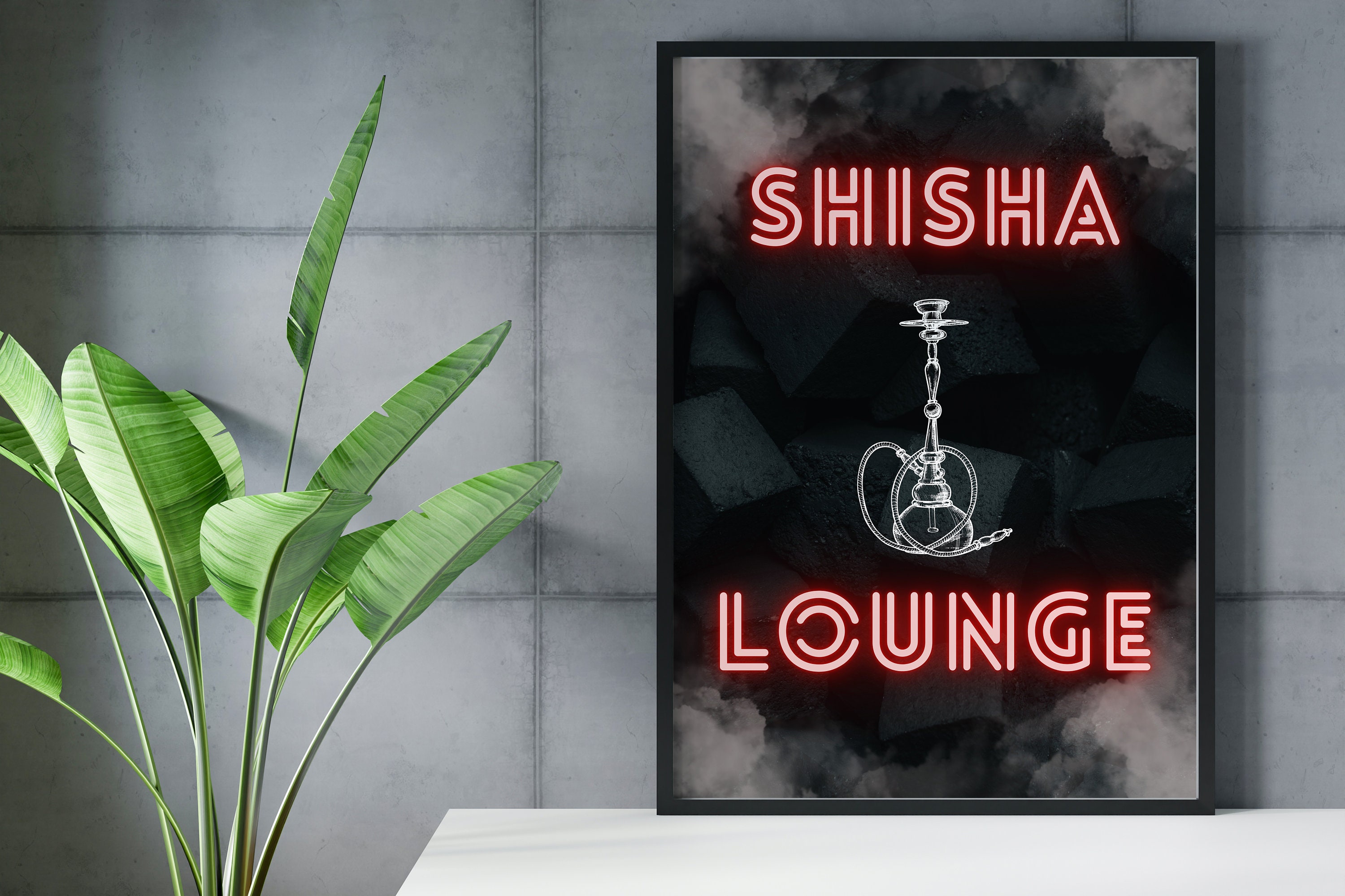 Shisha Lounge Poster / Semi-matt Vape Smoke Hookah Mural for Home, Your ...
