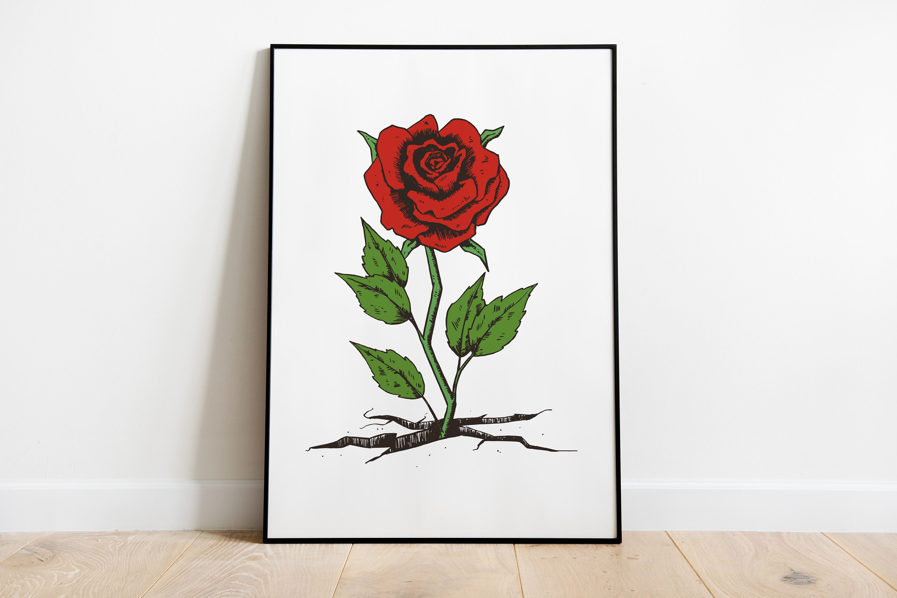 Red Rose Poster / Flower Mural as a Plant Decoration for Your Home or ...