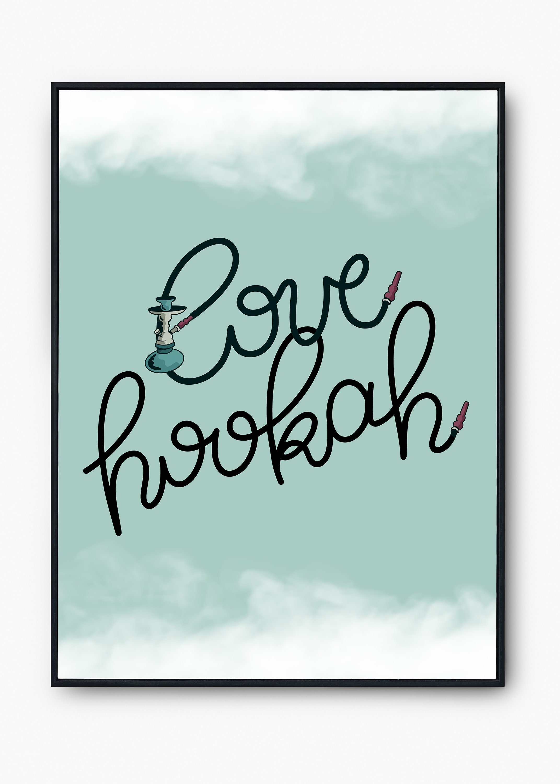 Love Hookah Poster / Semi-matt Vape Shisha Lounge Mural for Home, Your ...