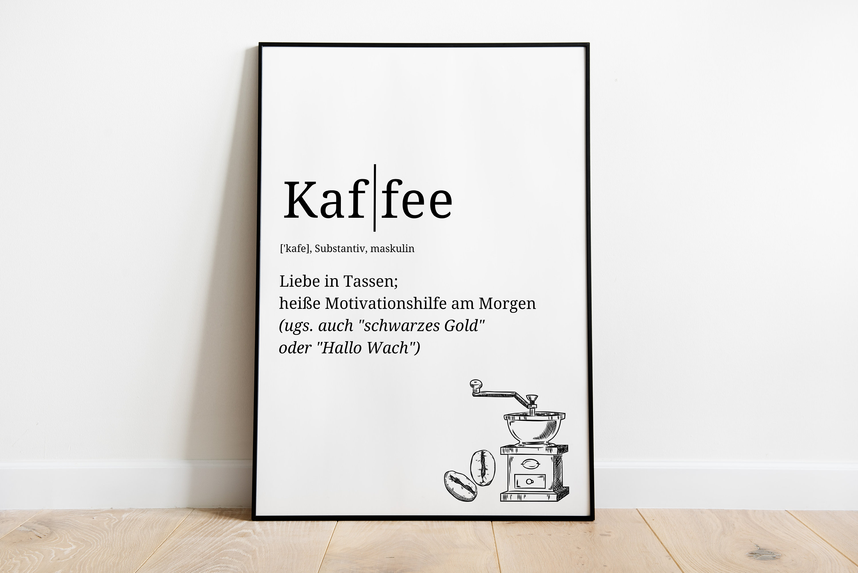 Coffee Definition Poster / Retro Coffee Mural as Decoration for the ...
