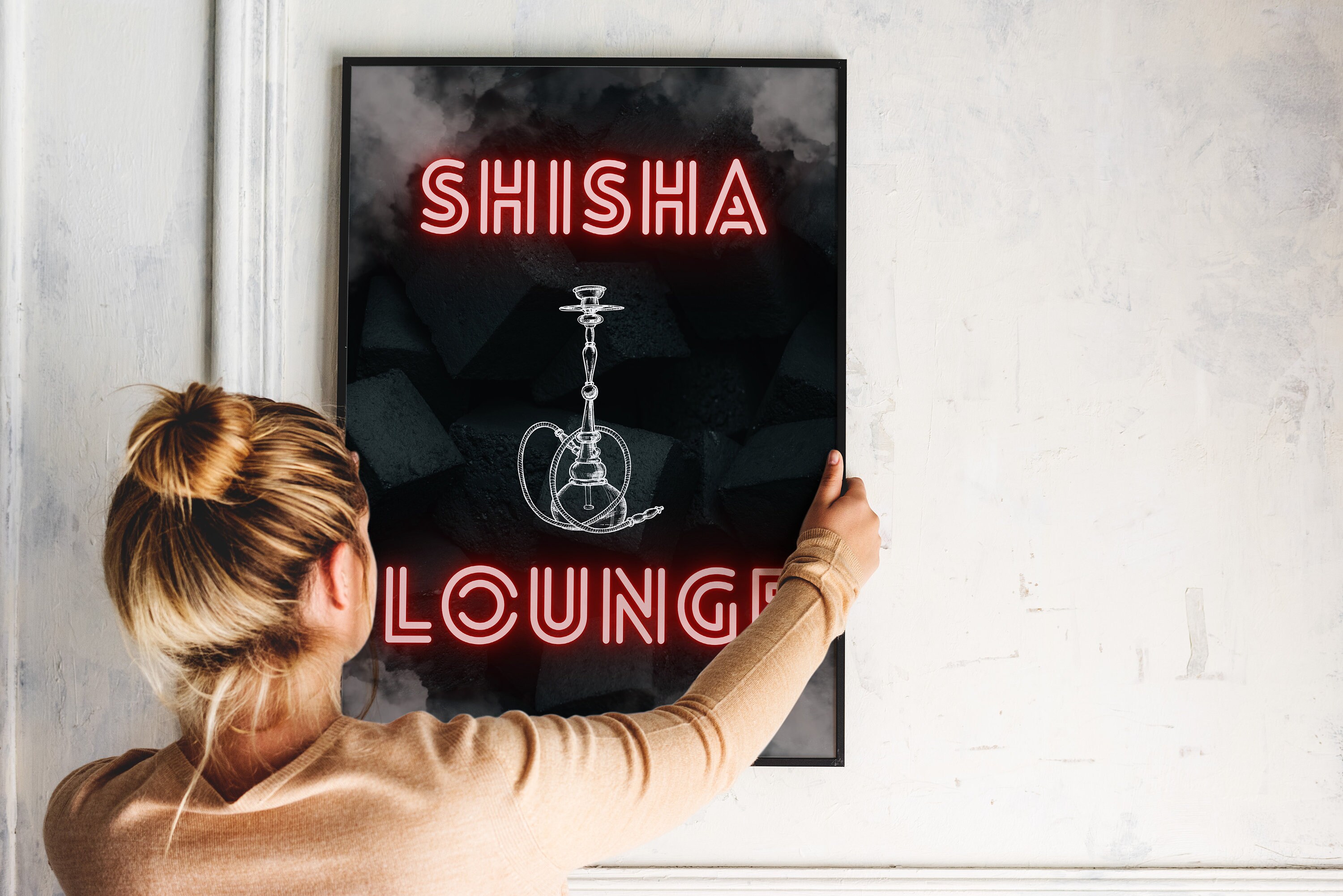 Shisha Lounge Poster / Semi-matt Vape Smoke Hookah Mural for Home, Your ...