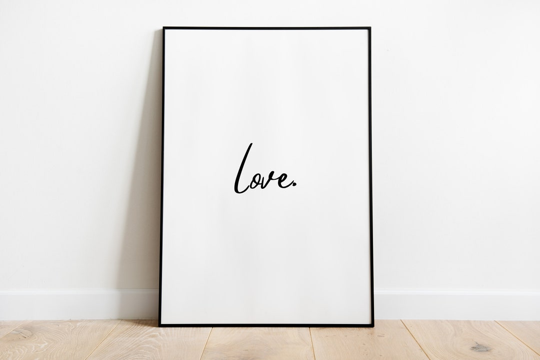 Love Poster Print Typography Love / Semi-matt Mural for Your Home or as ...