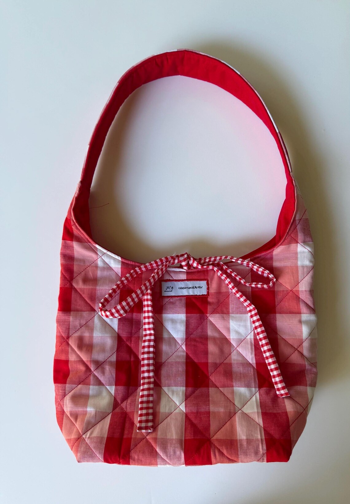 Red Gingham Tote Bag - Etsy