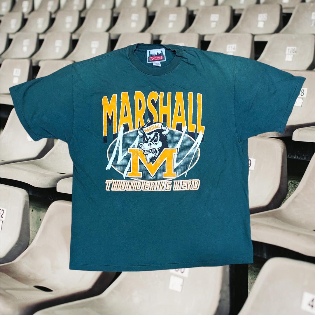 Vintage 90's Marshall University thundering Herd T-shirt Size:xl - Etsy