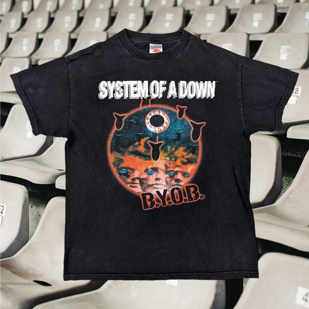 Vintage Y2K System of A Down byob T-shirt Size:m Grunge/numetal - Etsy