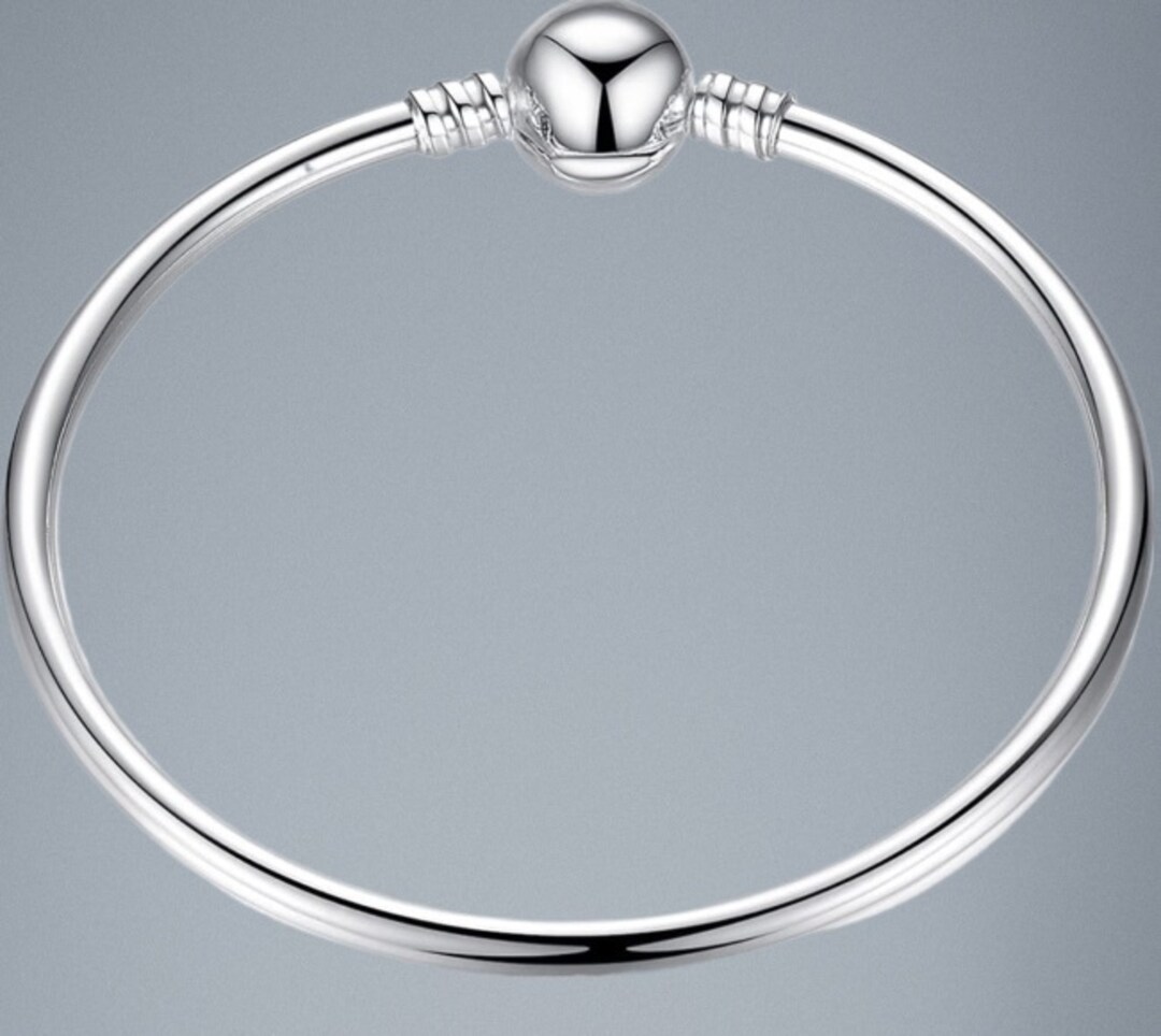 Silver Starter Empty Charm Bangle Bracelet Genuine Bargain Gift for ...