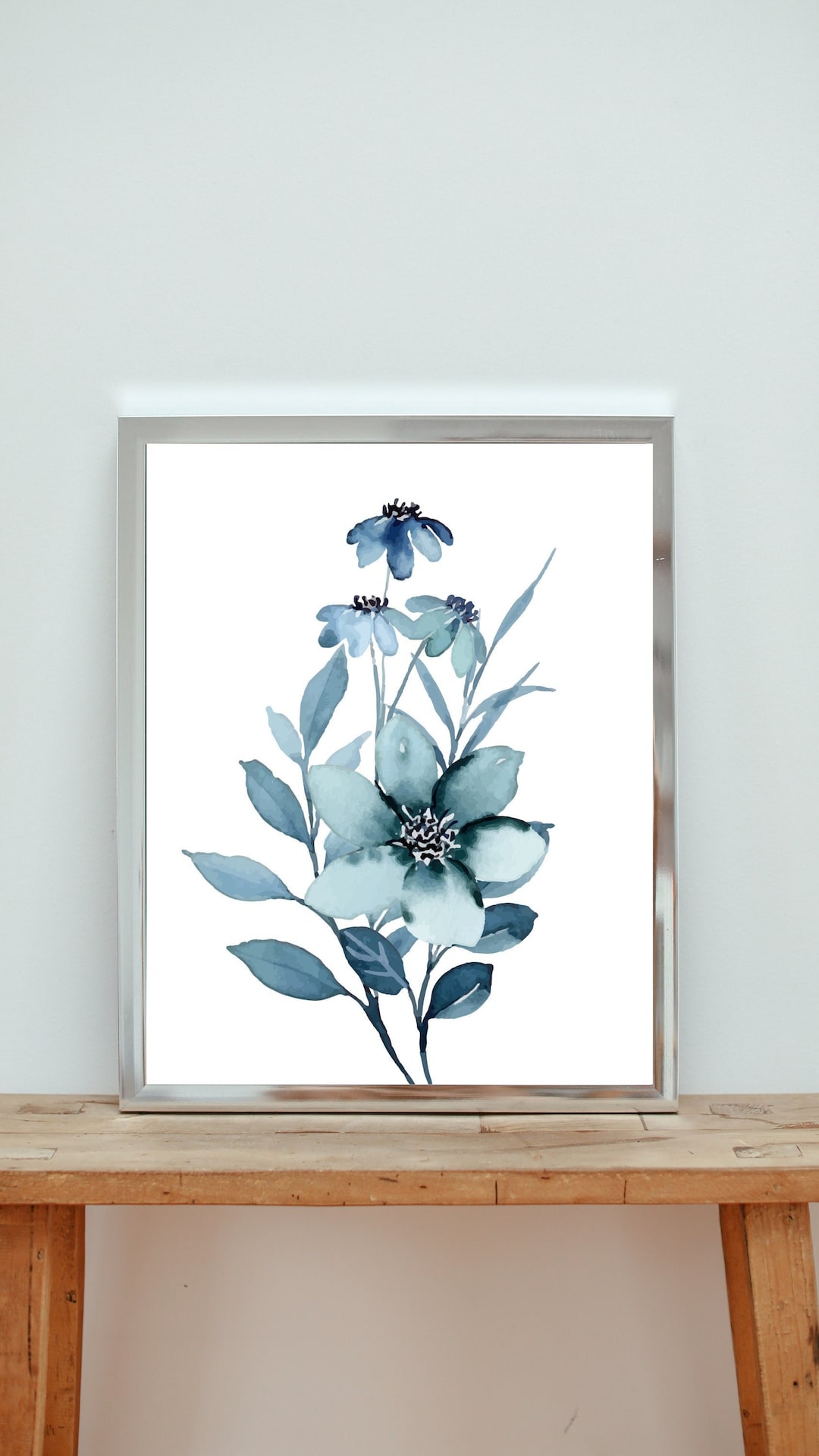 Watercolor Blue Flowers Printable, Artwork, Digital Download - Etsy
