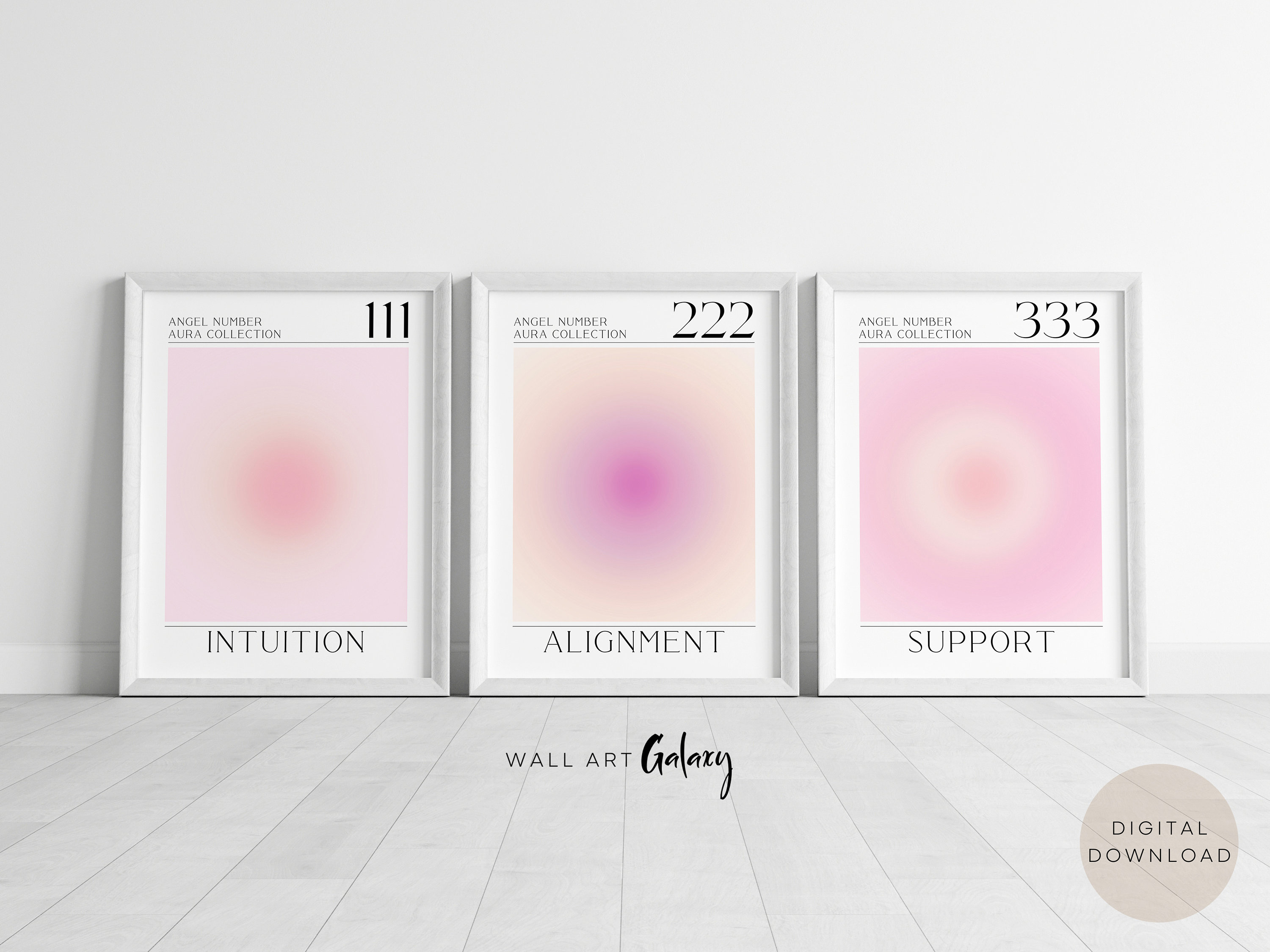 Angel Number Poster Set Trendy Gradient Spiritual Wall Art - Etsy