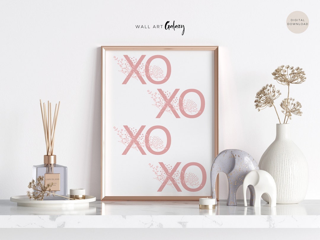 XOXO Sign PRINTABLE XO Blush Pink Girly Wall Art for Room - Etsy