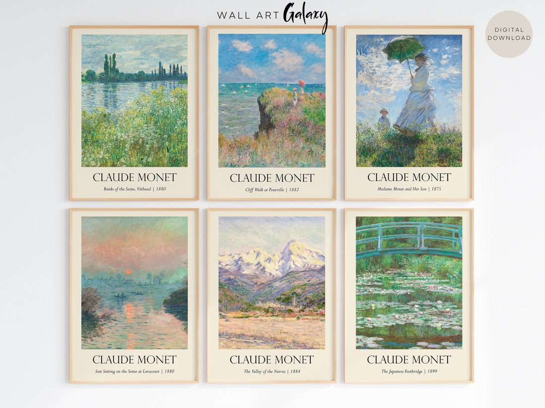 Claude Monet Print Set of 6, Famous Art Prints Monet Digital Download ...