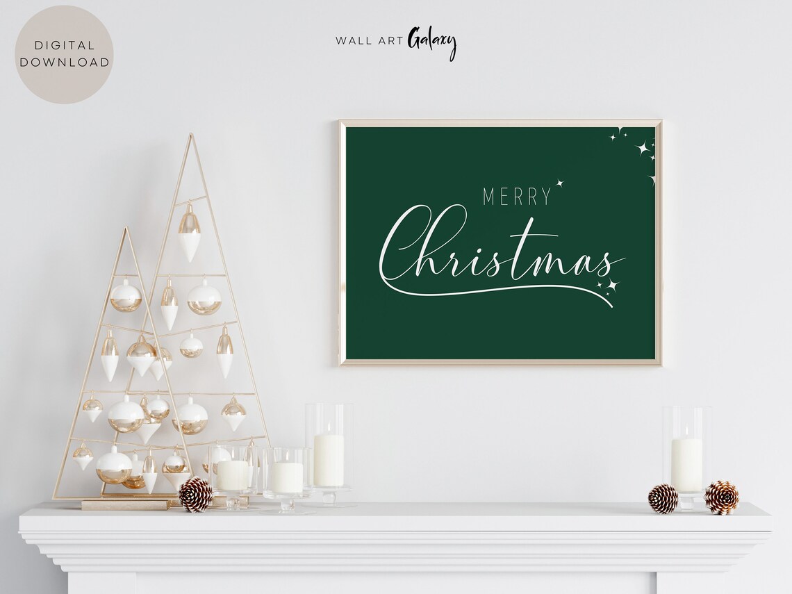 Merry Christmas Wall Art Prints, Christmas Wall Decor, Christmas Decor ...