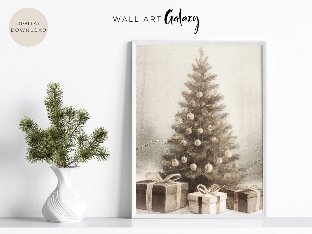 Christmas Tree Art, Christmas Wall Art Holiday Decor, Winter PRINTABLE ...
