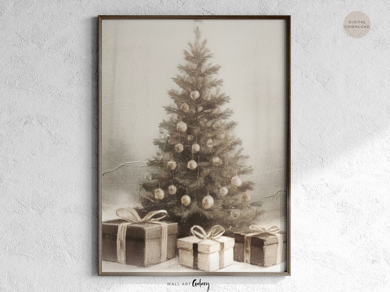 Christmas Tree Art, Christmas Wall Art Holiday Decor, Winter PRINTABLE ...