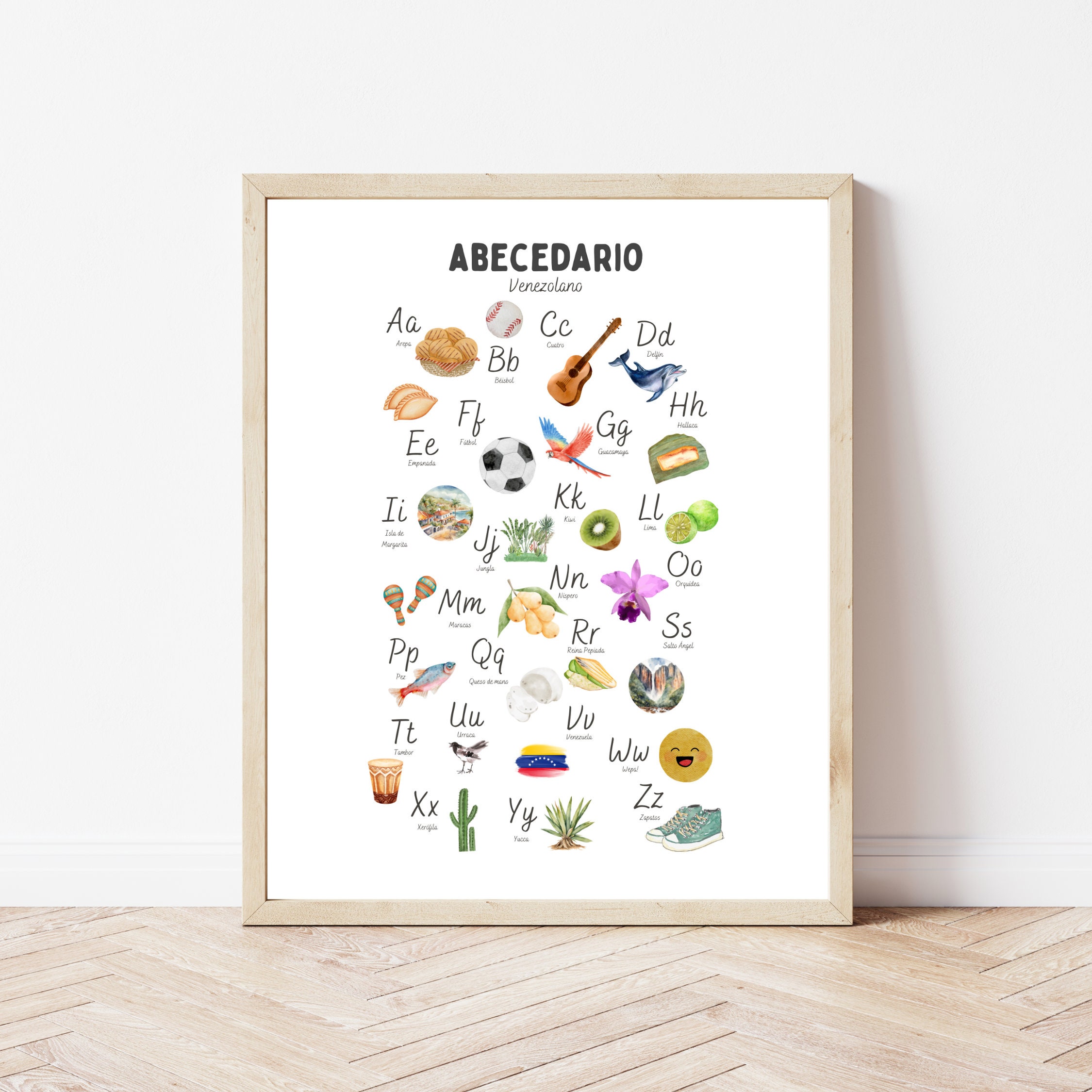 Venezuelan Alphabet, Abecedario Venezolano, Spanish Alphabet Poster for ...