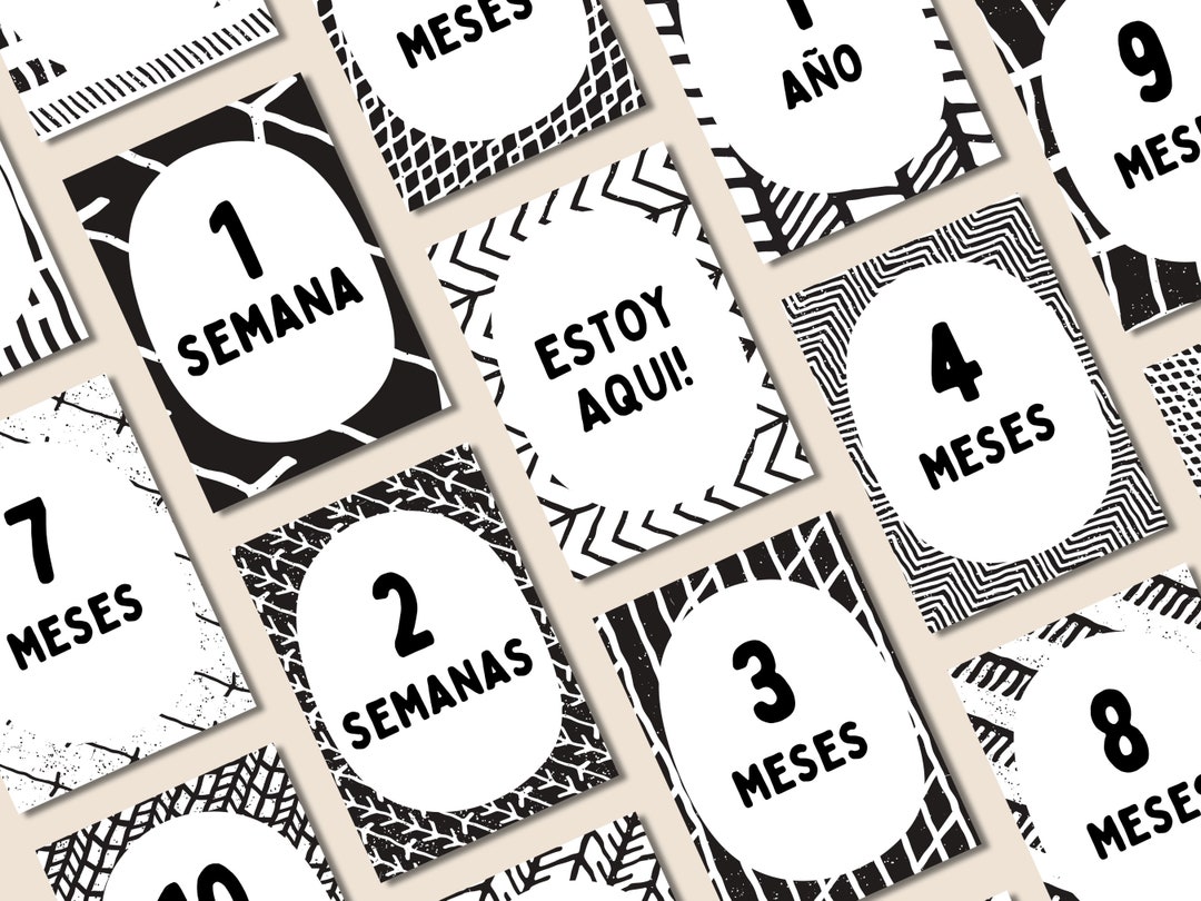 Spanish Printable Baby Milestone Cards, Spanish Milestone Cards, Baby ...