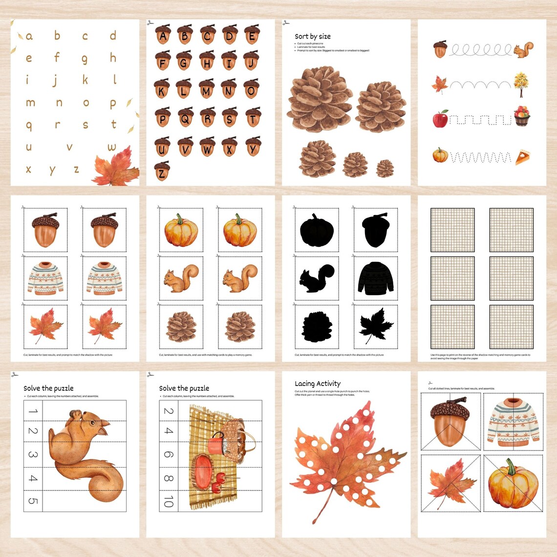 Autumn Preschool Study Unit, Prek Printable Activity Pack for Fall ...