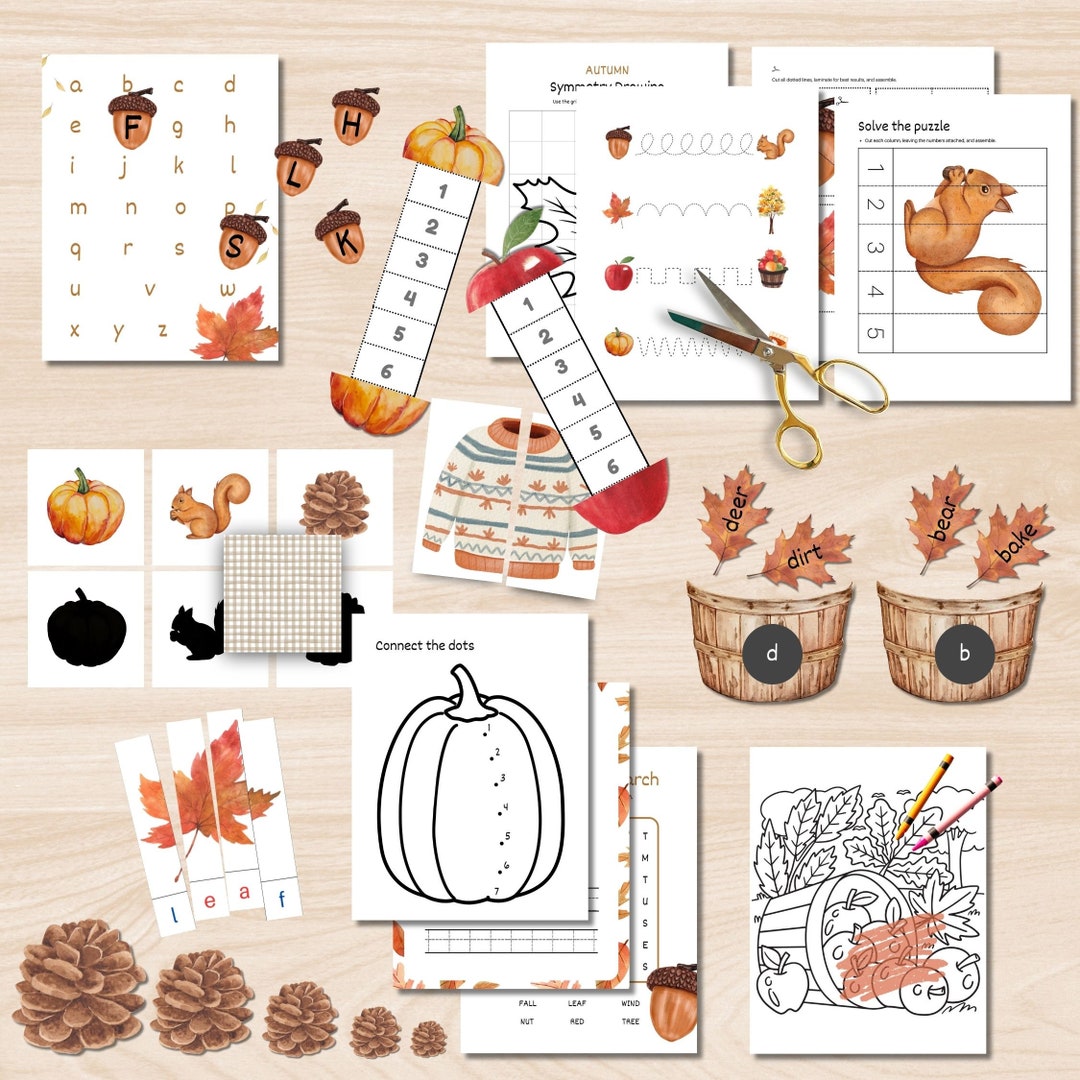 Autumn Preschool Study Unit, Prek Printable Activity Pack for Fall ...