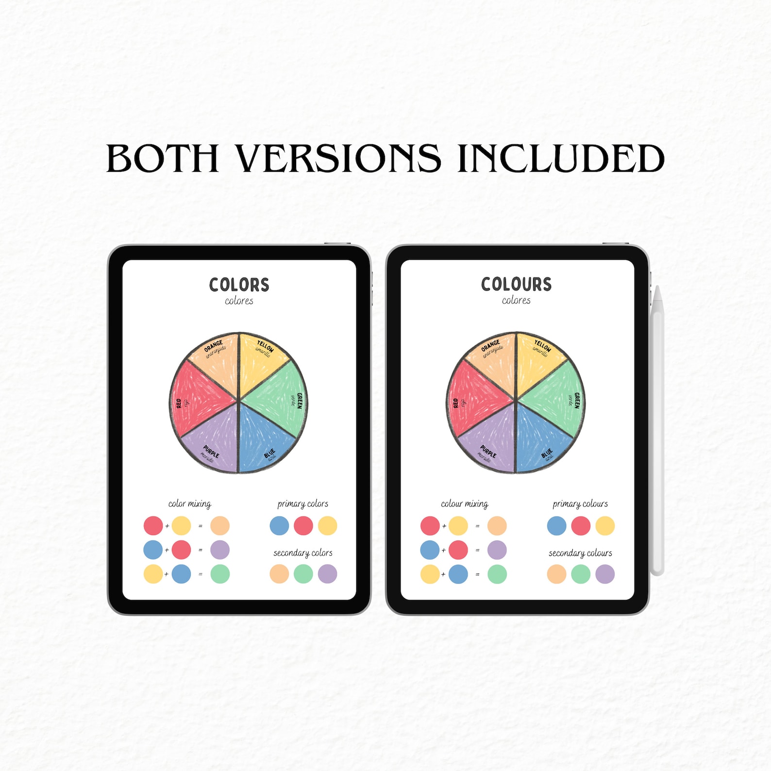 English/spanish Color Wheel Printable Poster for Playroom, Daycare ...