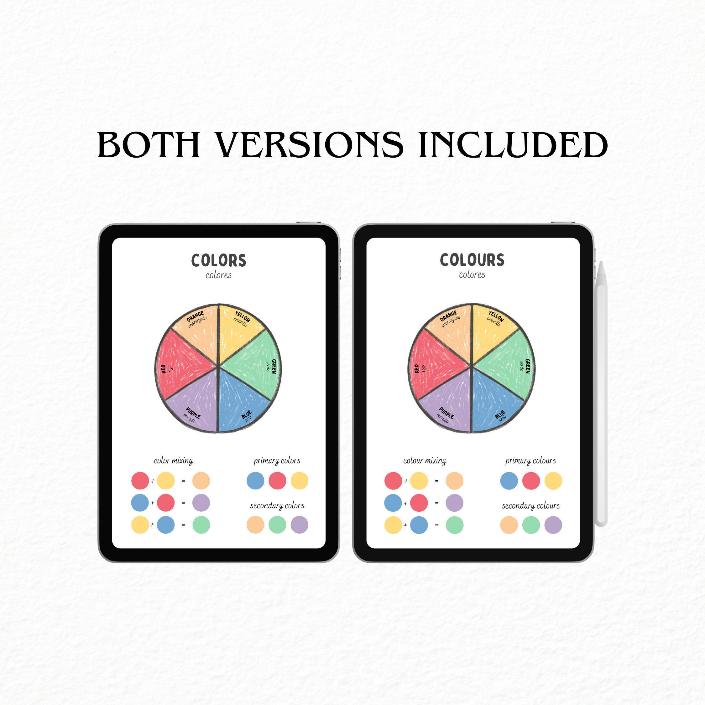 English/spanish Color Wheel Printable Poster for Playroom, Daycare ...