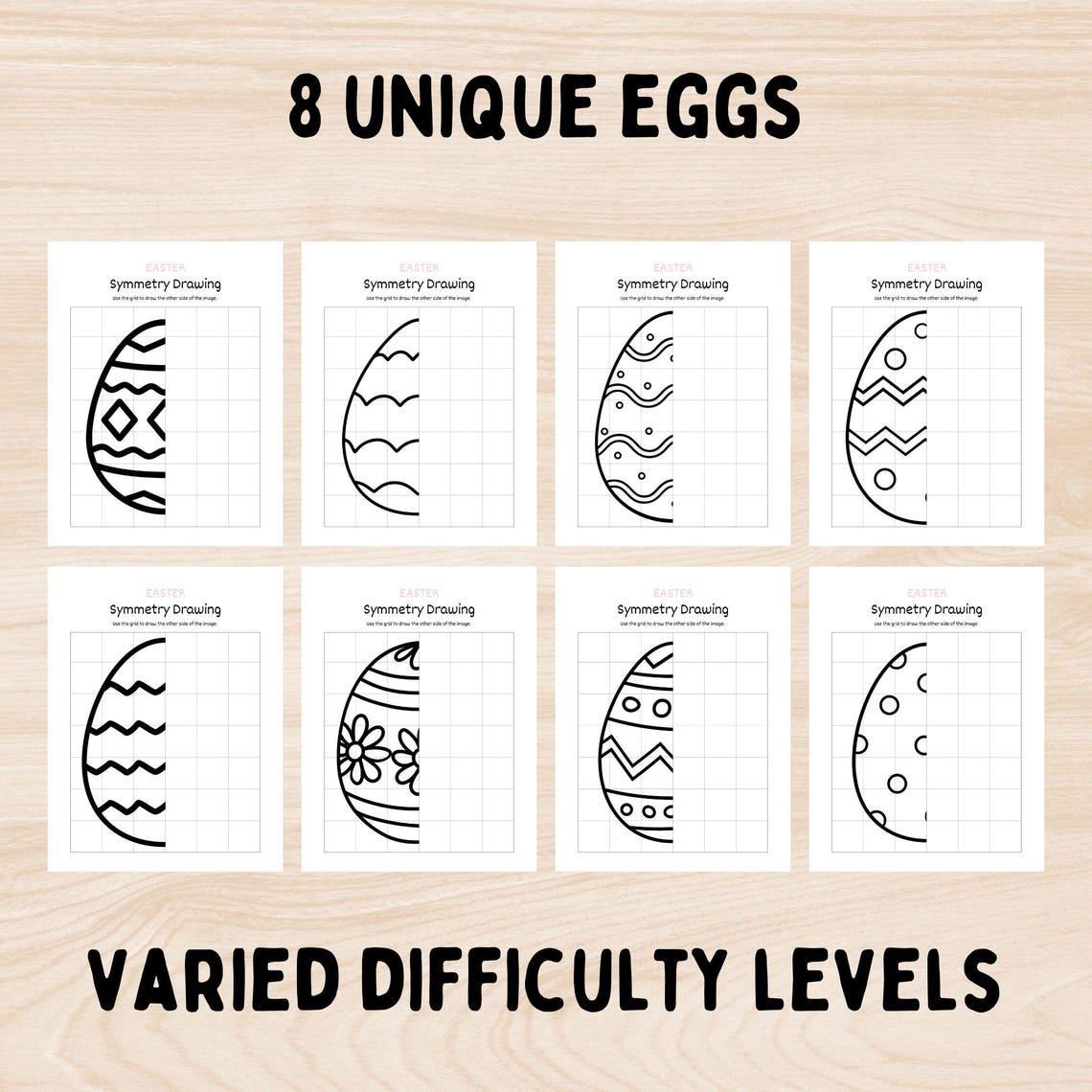 Easter Egg Symmetry Printable Activity for Prek, Pre-writing Skills ...