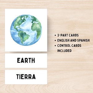 Bilingual Solar System Flash Cards for Space Unit Study, Printable ...