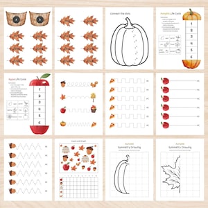 Autumn Preschool Study Unit, Prek Printable Activity Pack for Fall ...