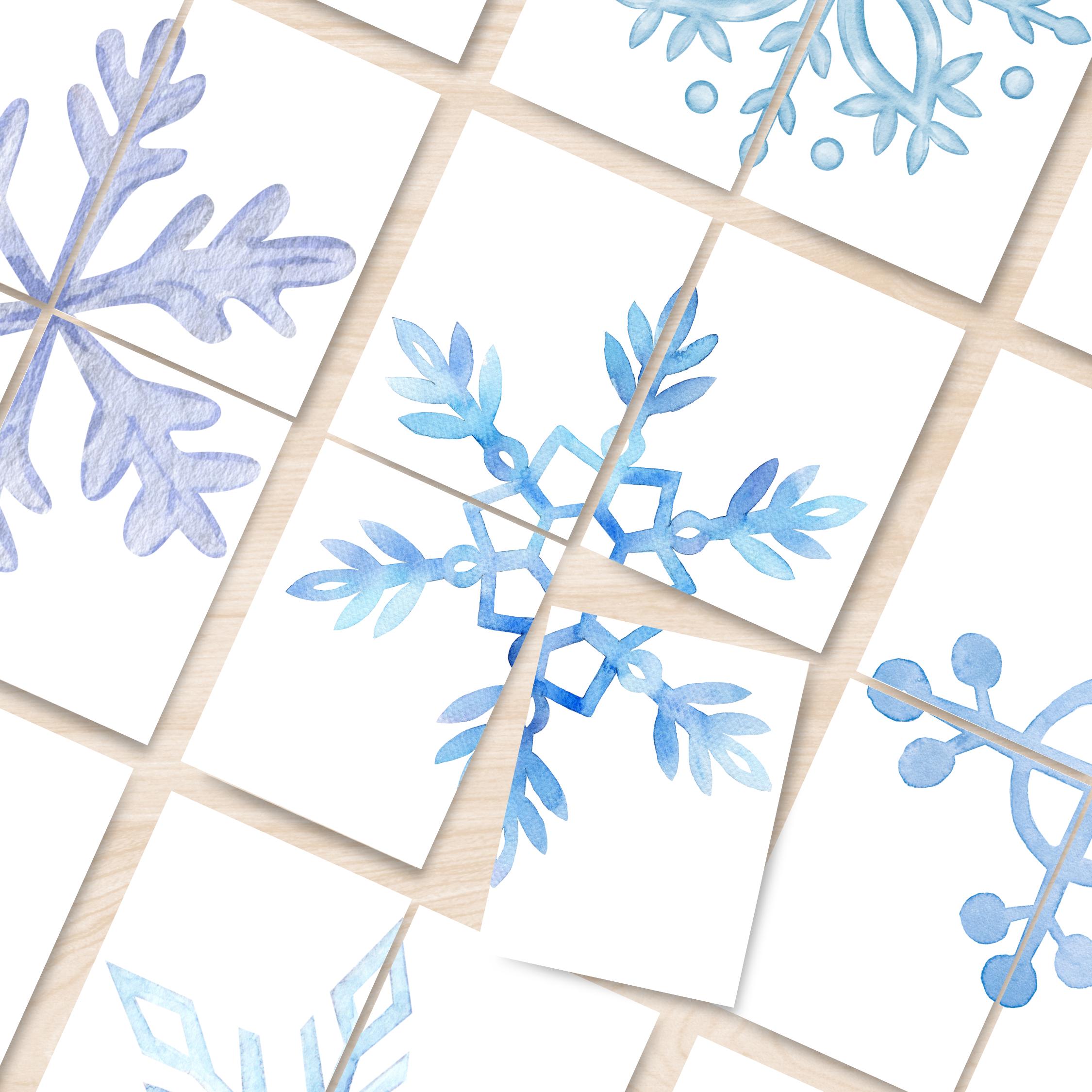 Snowflake Puzzle Activity Printable, Preschool Snowflake 4 Piece Puzzle ...