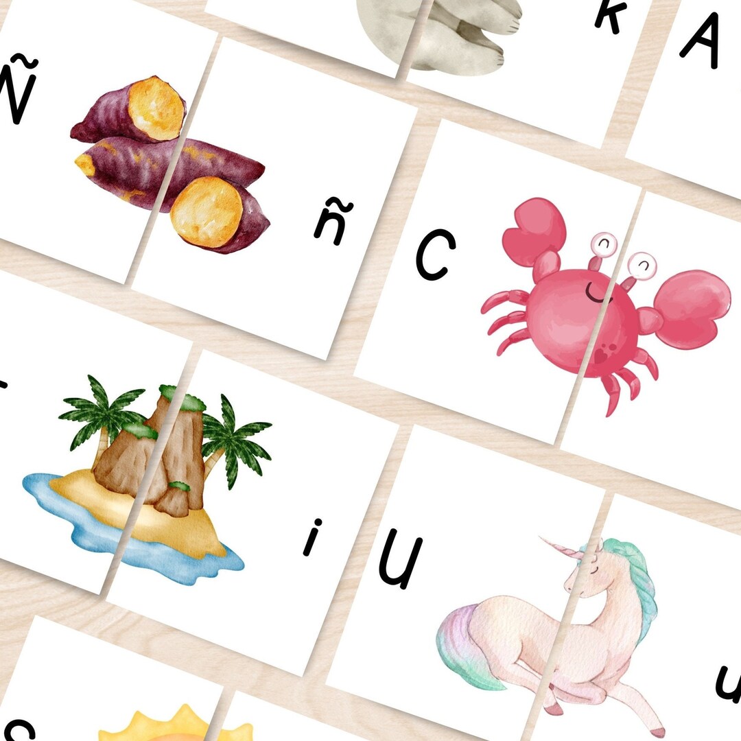 Bilingual Alphabet Puzzles, A-Z 2-part Letter Puzzles Uppercase and ...