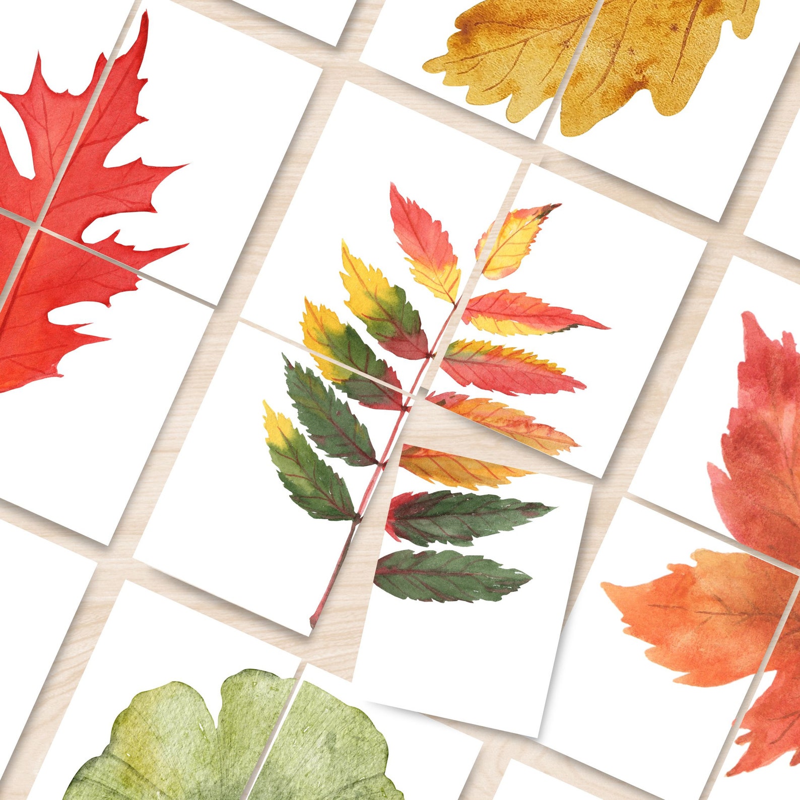Leaf Puzzle Activity Printable, Preschool Leaf 4 Piece Puzzle Game ...
