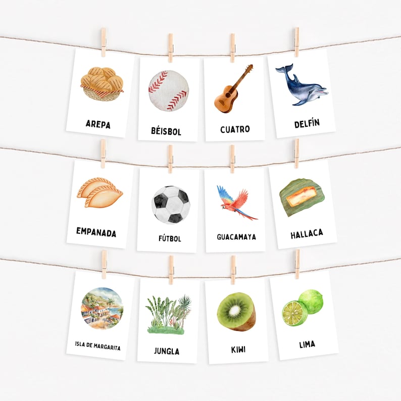 Venezuela Flash Cards for Preschool Kids Printable Digital Download ...