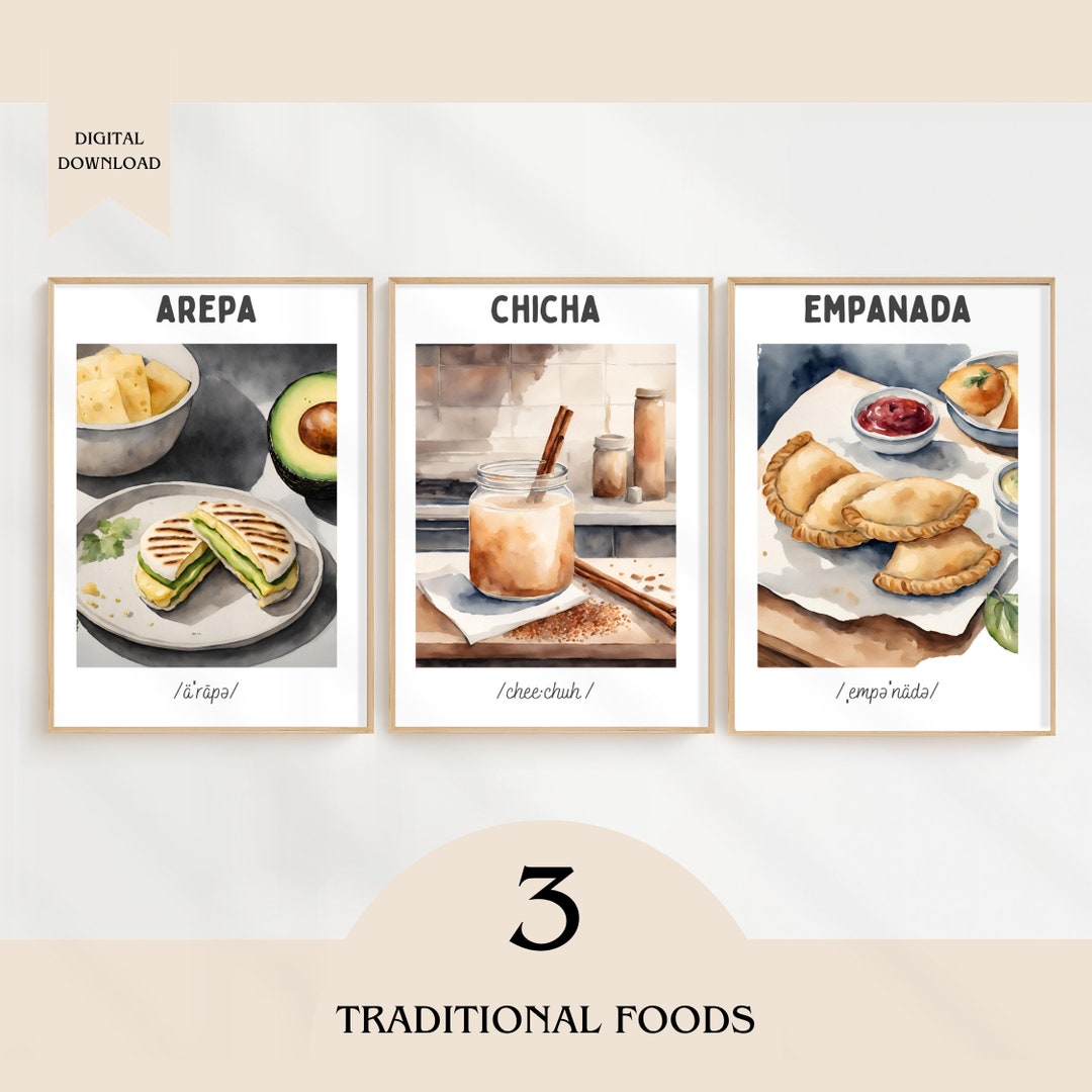 Venezuelan Traditional Food Wall Art Poster, Printable Digital Download ...