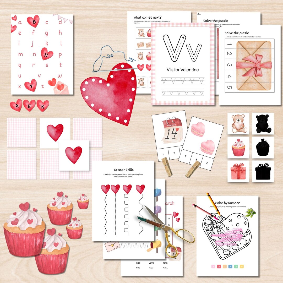 Valentines Activity Bundle, Printable Valentine Educational Activities ...