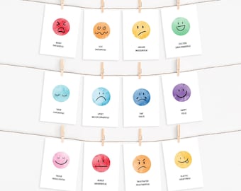 24 Bilingual Spanish/english Emotions Flashcards - Etsy