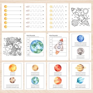 Space Study Unit Activity Bundle, Printable Digital Download, Preschool ...
